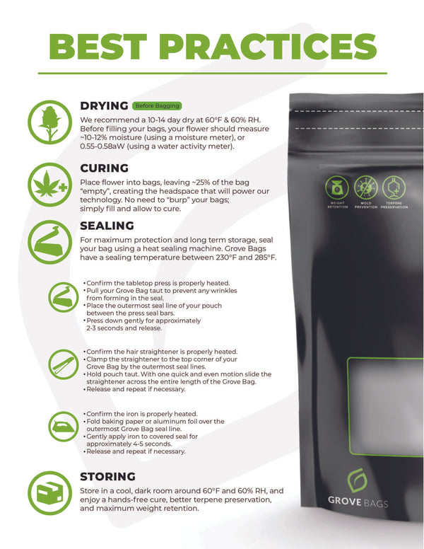 Grove Bags with TerpLoc, Curing & Storage Bags, Windowed Pouches ...