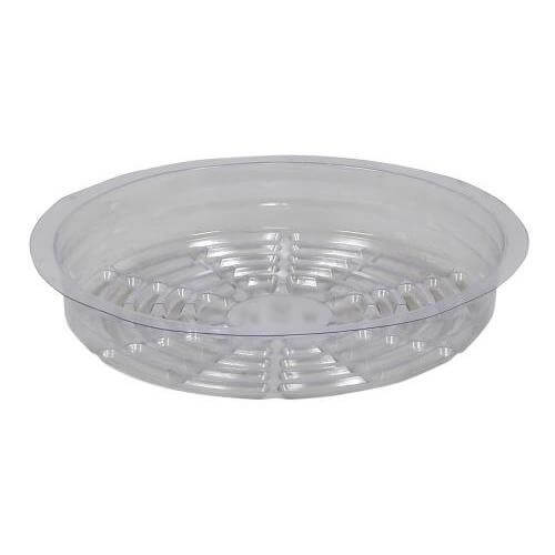 8 Inch Clear Plastic Saucers - 25 Pack - Happy Hydro